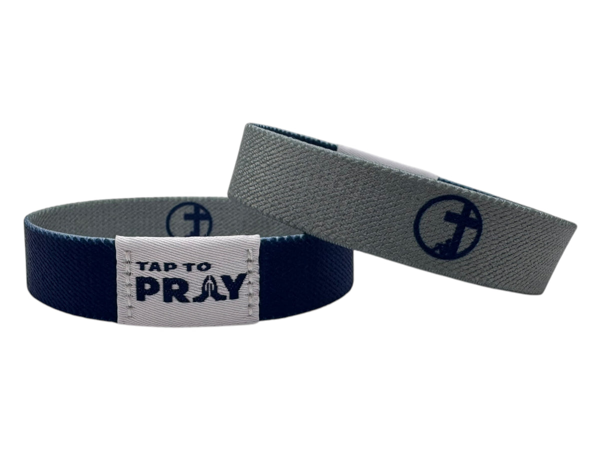 Tap To Pray™ Wristbands - Navy & Grey — VERSIBLE